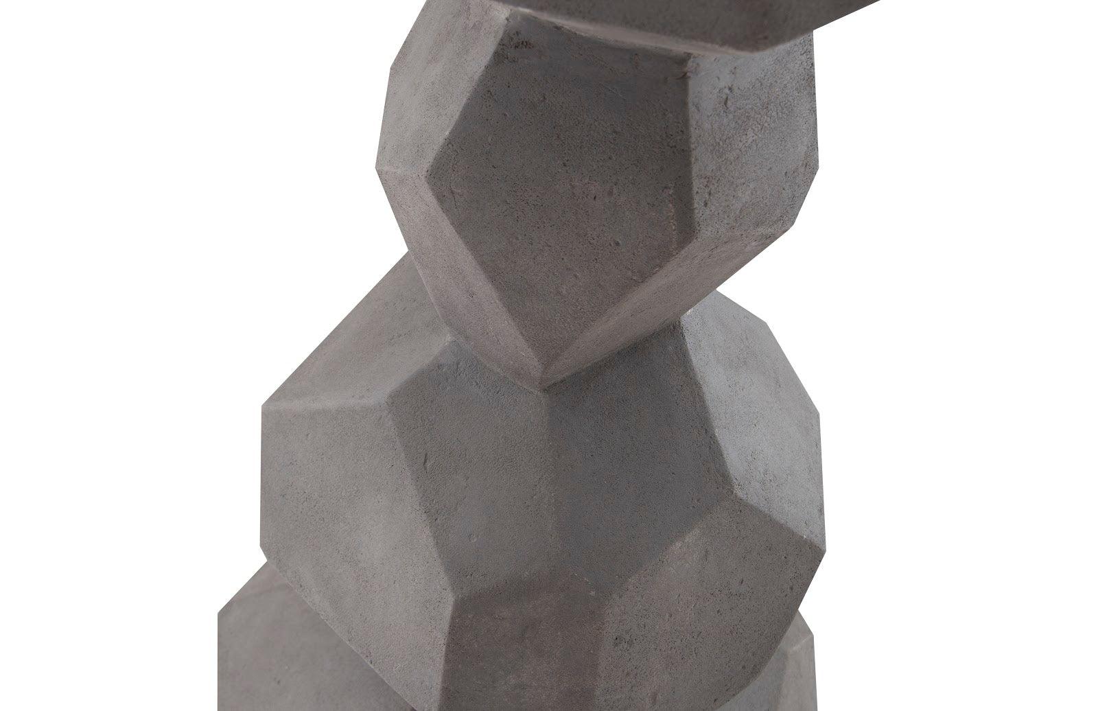 Faceted Rock Column Sculpture Gray – Maison Vogue